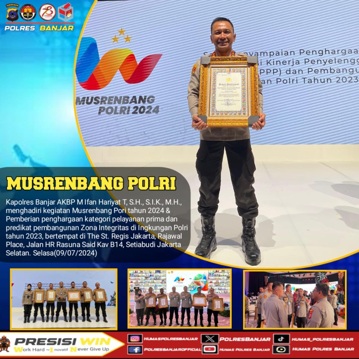 Kapolres Banjar Polda Kalsel Raih Penghargaan dan Predikat Pelayanan ...