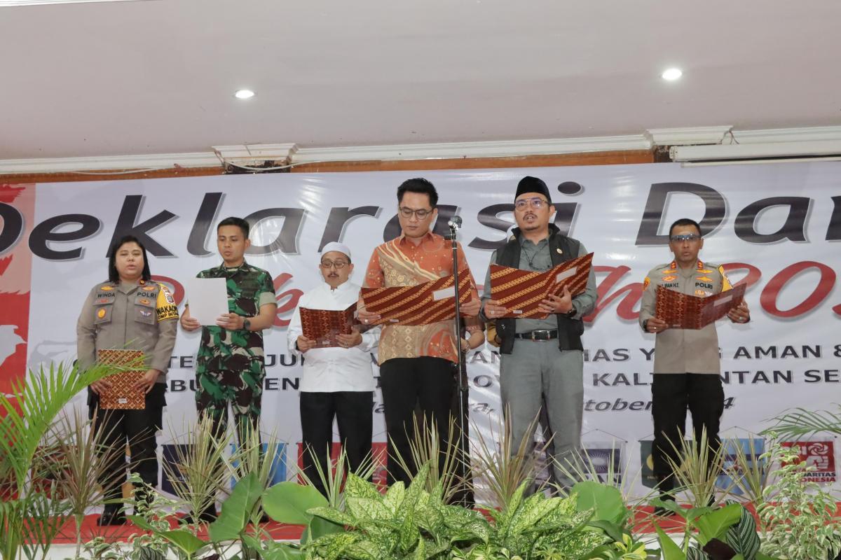 Deklarasi Pilkada Damai Tahun 2024 Wujudkan Harkamtibmas yang Aman dan Kondusif di Kabupaten Banjar